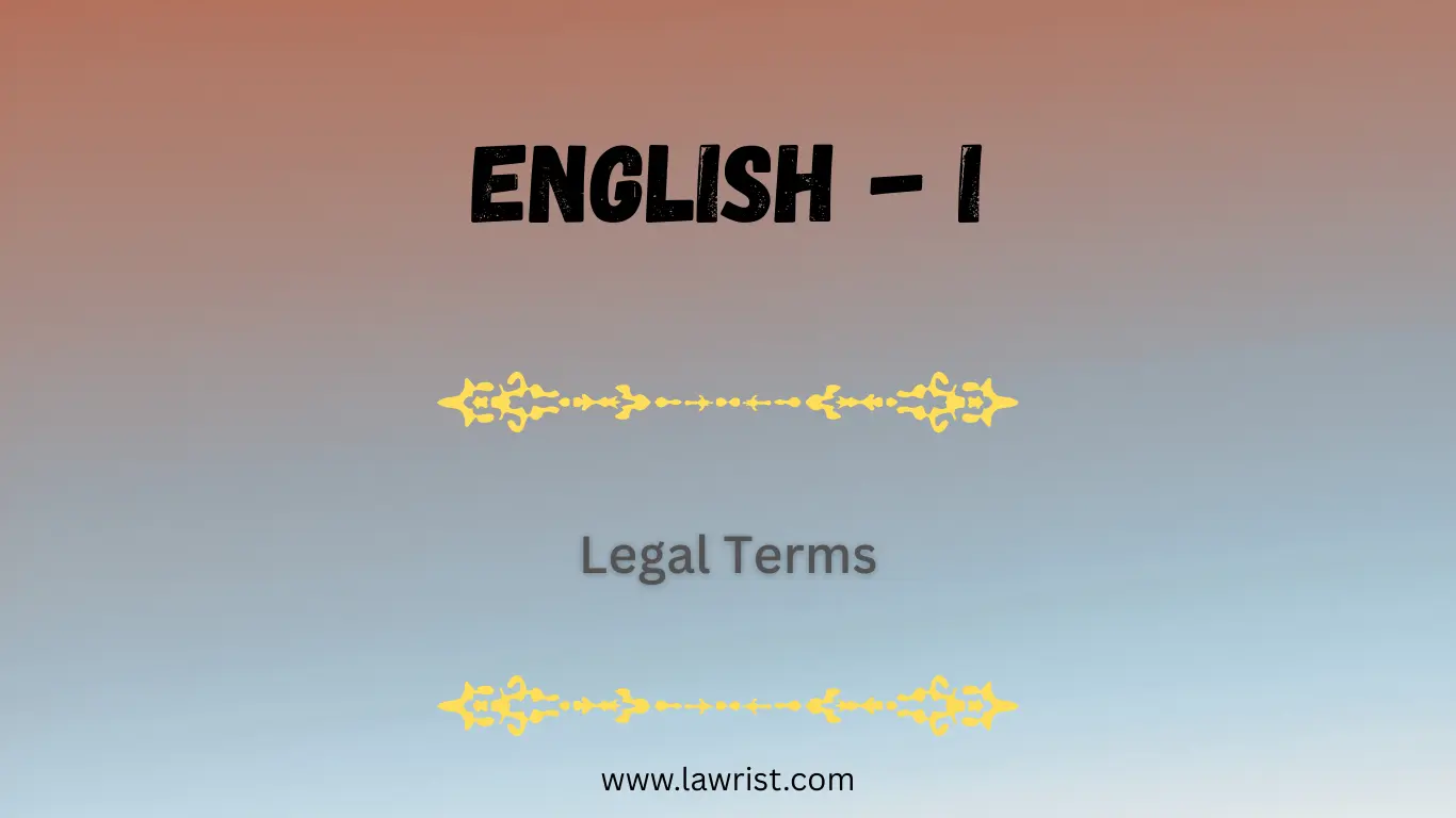 Important Legal Terms