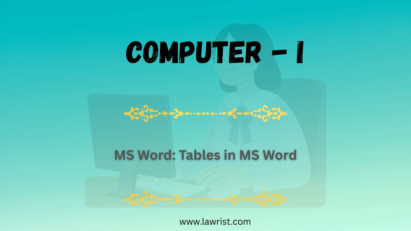 MS Word: Tables in MS Word